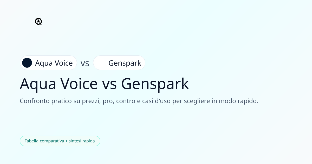 Aqua Voice vs Genspark (2026): differenze, prezzi e quale scegliere ...